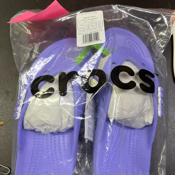 CROCS | Shoes | New Crocs Purple Slide Sandals 25 | Poshmark